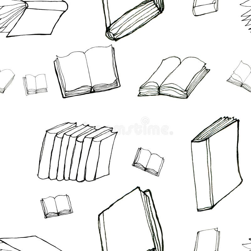Seamless Pattern with Books Stock Vector - Illustration of education ...