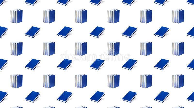 Seamless Pattern with Books on a White Background Stock Photo - Image ...