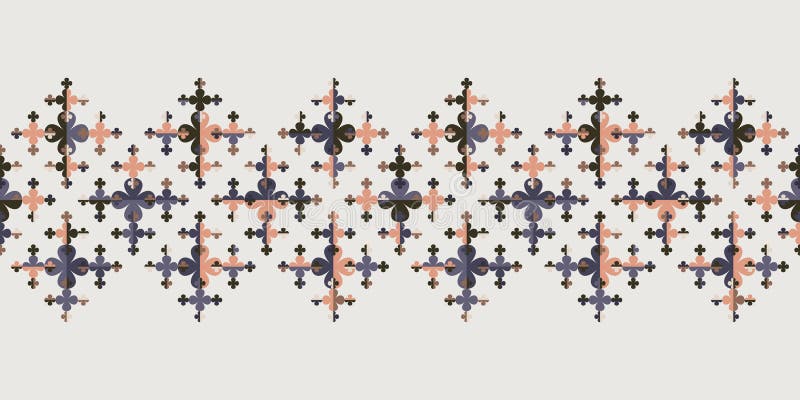 Seamless Pattern Border with Small and Large Four Leaf Clover Symbols ...