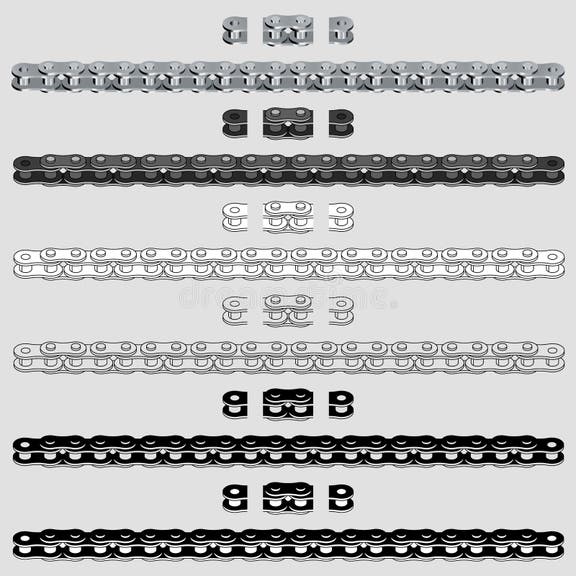 Pattern Borders Out of Roller or Bicycle Chain Stock Vector ...