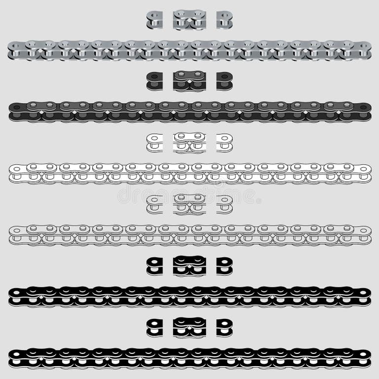 Pattern Borders Out of Roller or Bicycle Chain Stock Vector ...
