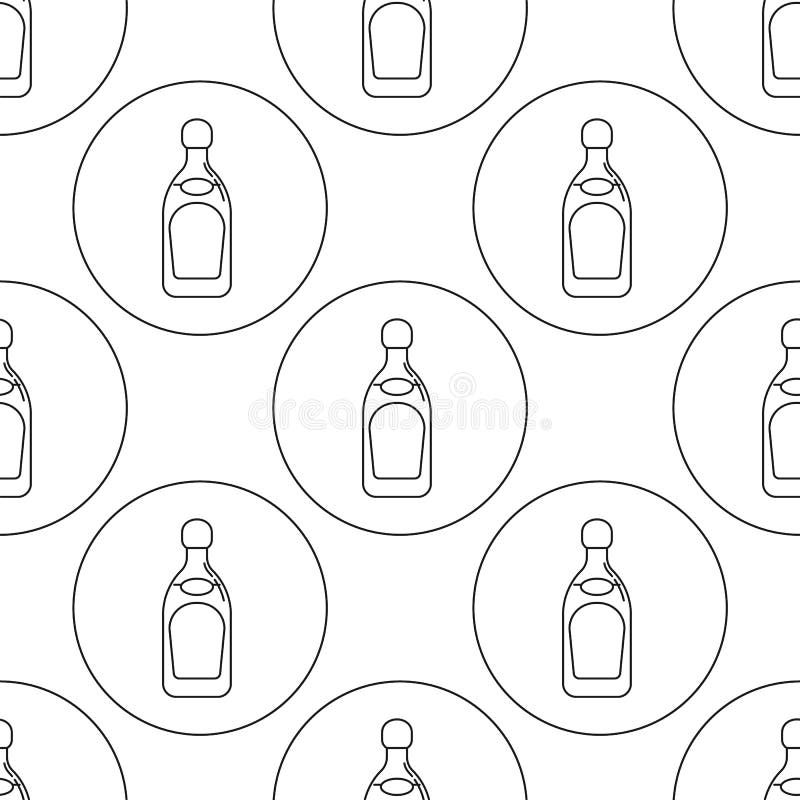 Bottle Tequila Line Art in Flat Style. Restaurant Alcoholic ...