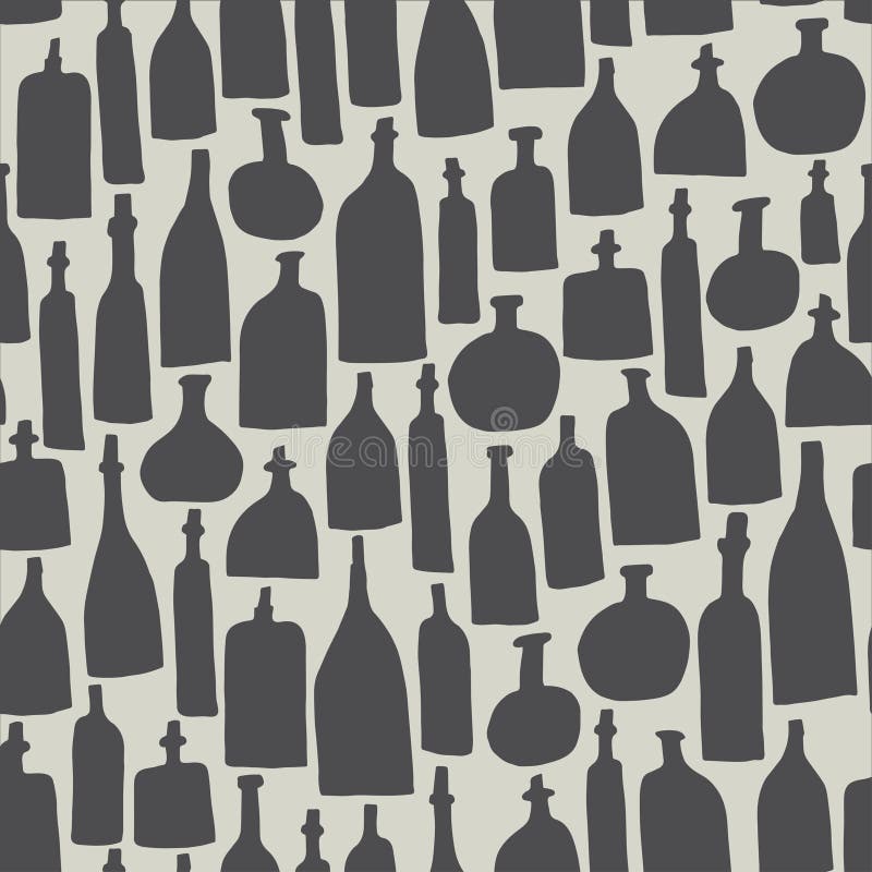 Seamless Pattern with Bottles. Stock Vector - Illustration of consumer ...