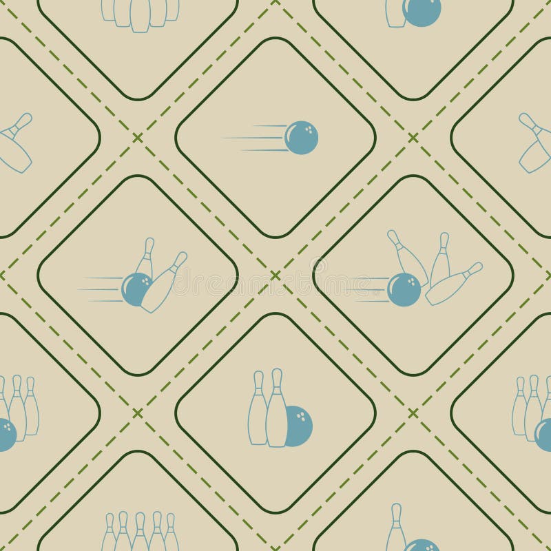 Seamless Pattern with Bowling Icons Stock Vector - Illustration of ...