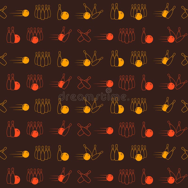 Seamless Pattern with Bowling Icons Stock Vector - Illustration of ...