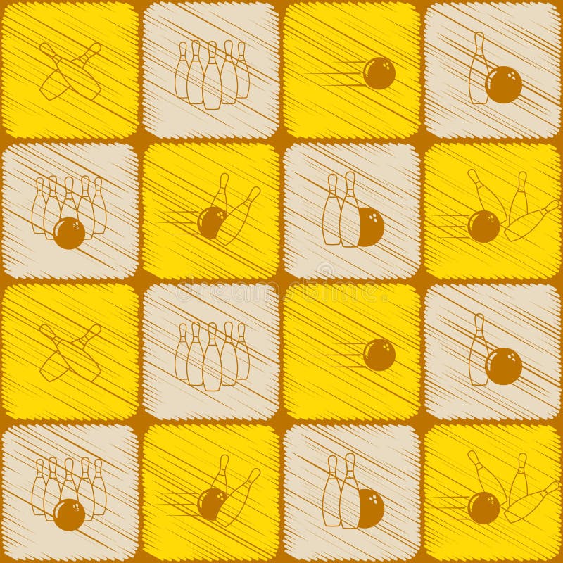 Seamless Pattern with Bowling Icons Stock Vector - Illustration of ...