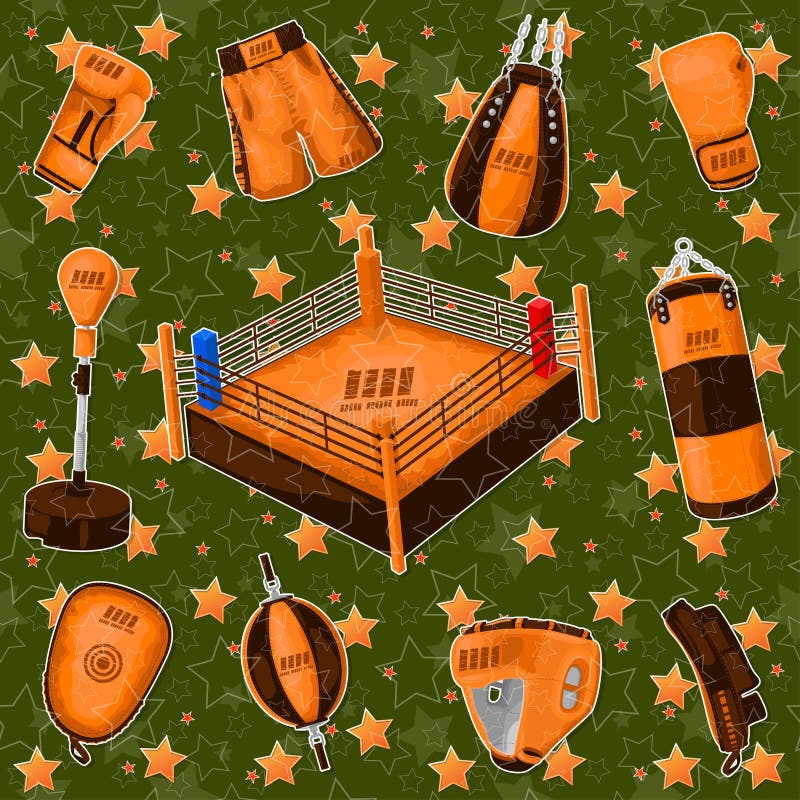 Seamless Pattern on the Boxing Theme. Stock Illustration - Illustration ...