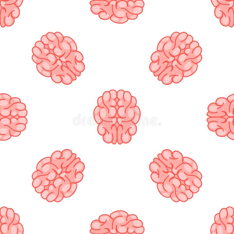 Seamless Pattern with Brains Showing Intelligence, Creativity and ...