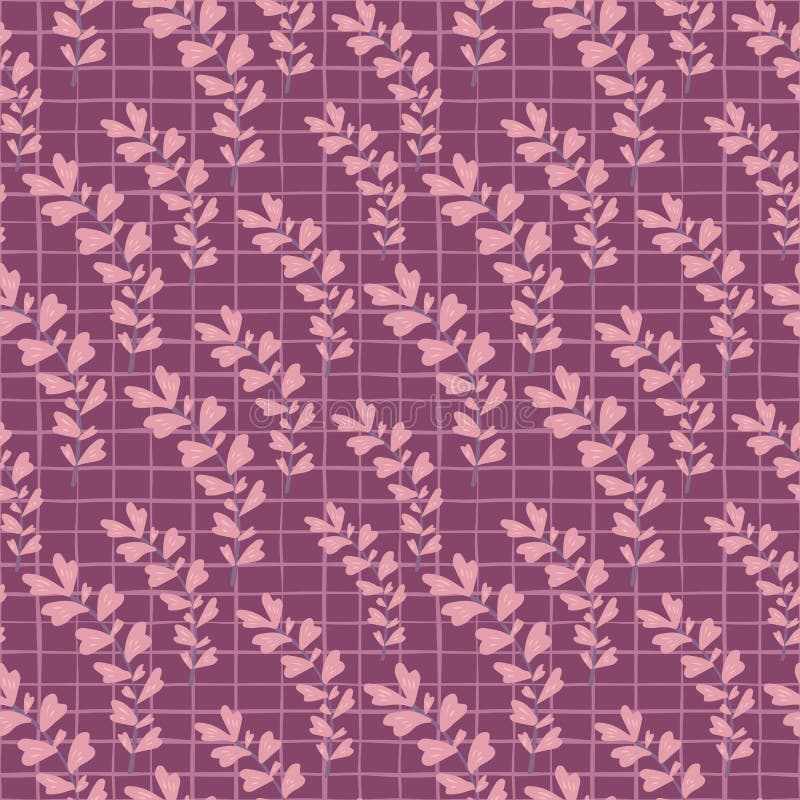 Seamless Pattern with Branch Leaves. Geometric Botanical Leaf Wallpaper ...