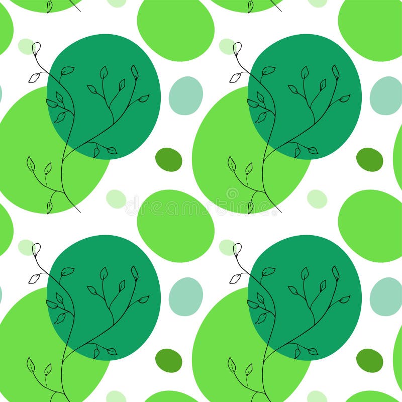 Sketch of Branches and Abstract Geometric Shapes Stock Vector ...