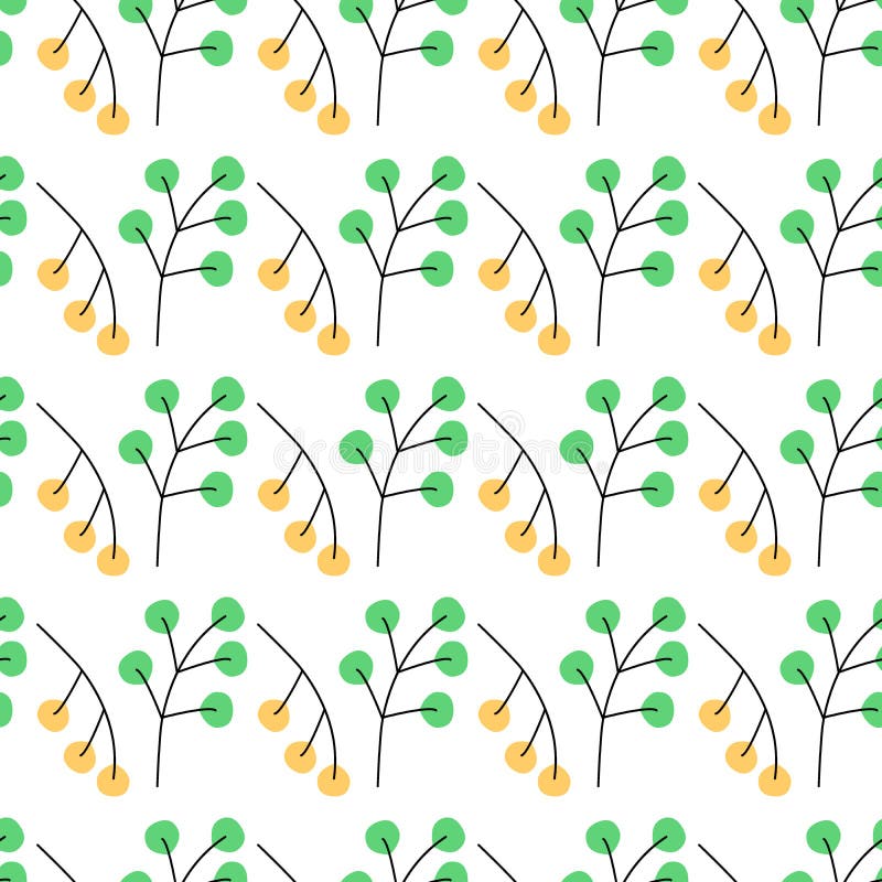 Seamless Pattern from Branches in Bright Marker Hues. Abstract ...