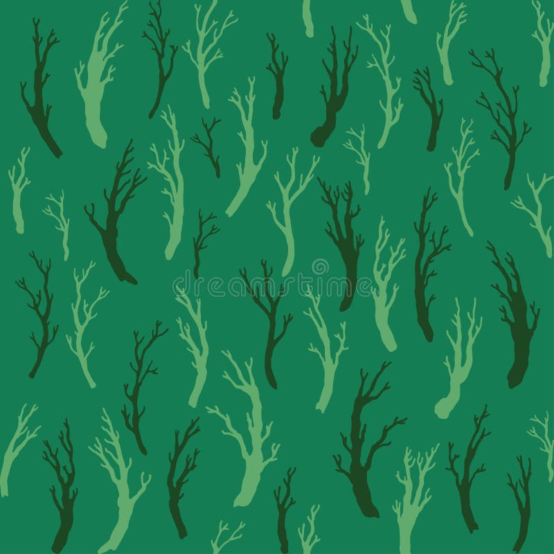 Seamless Pattern with Branches, Vector Hand Drawn Branches. Stock ...