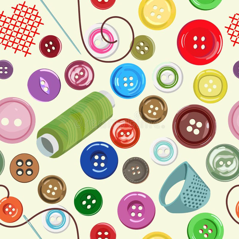 Seamless Pattern with Bright Buttons. Vector Illustration. Stock Vector ...