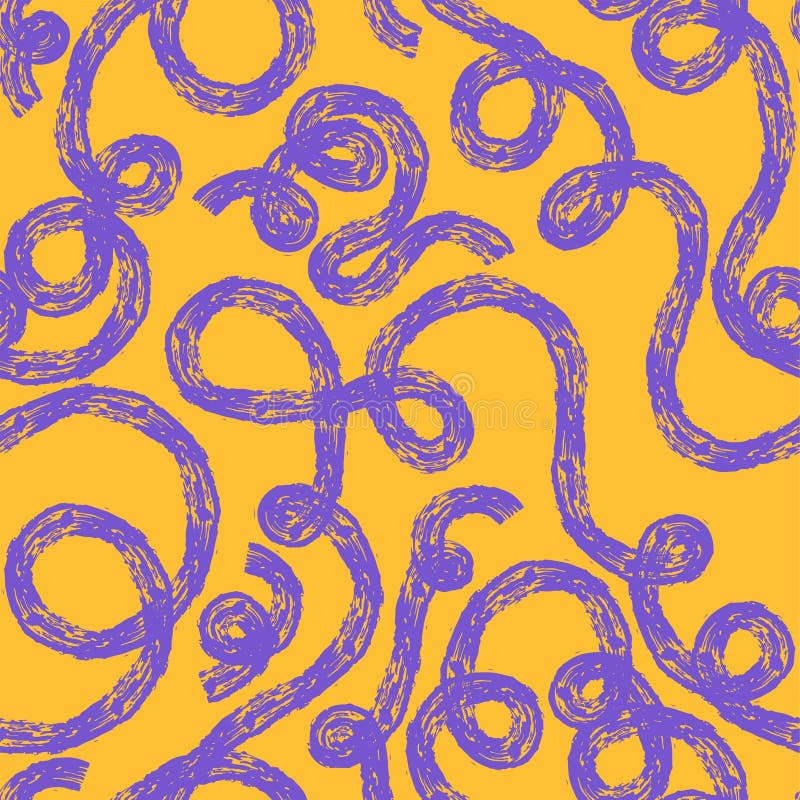 Seamless Pattern of Bright Colorful Abstract Squiggles Print ...