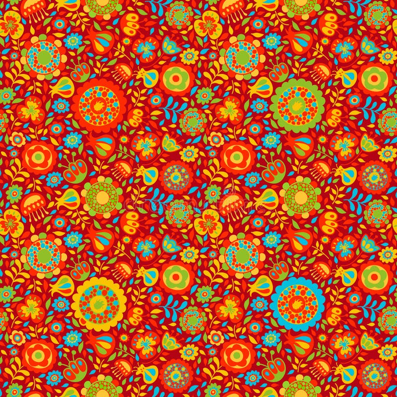 Seamless Pattern Bright Colors, Floral Background Stock Vector ...