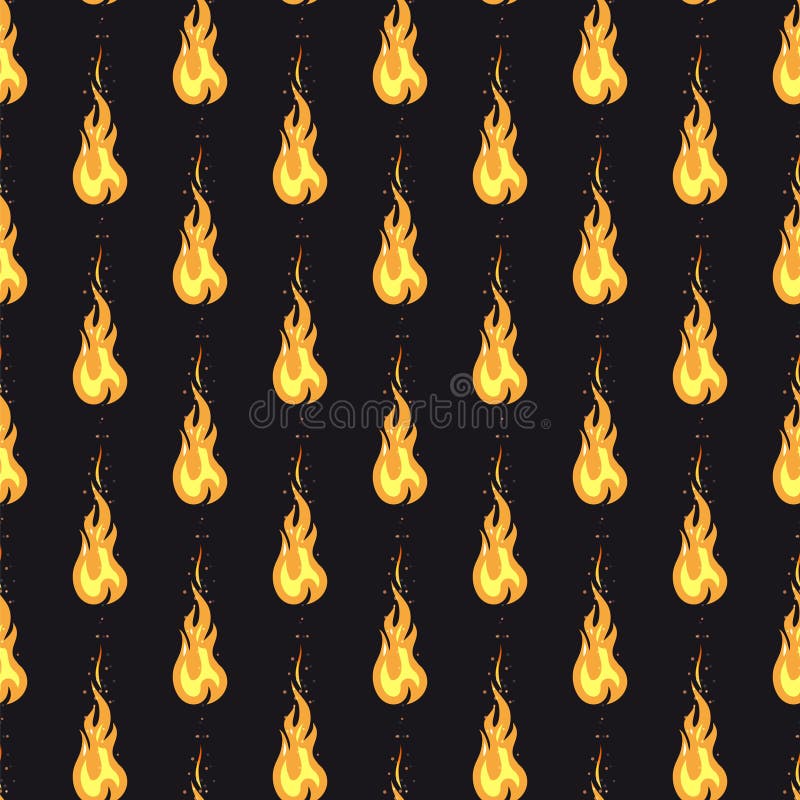 Seamless Pattern with Bright Fire Stock Vector - Illustration of hell ...
