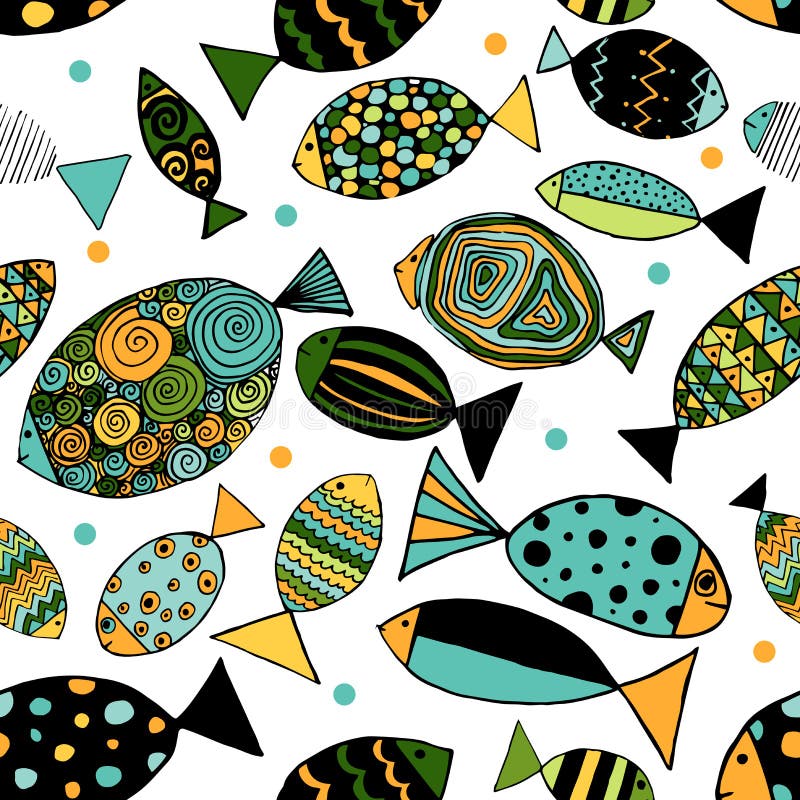 Seamless Pattern with Colorful Tropical Fish Stock Vector ...