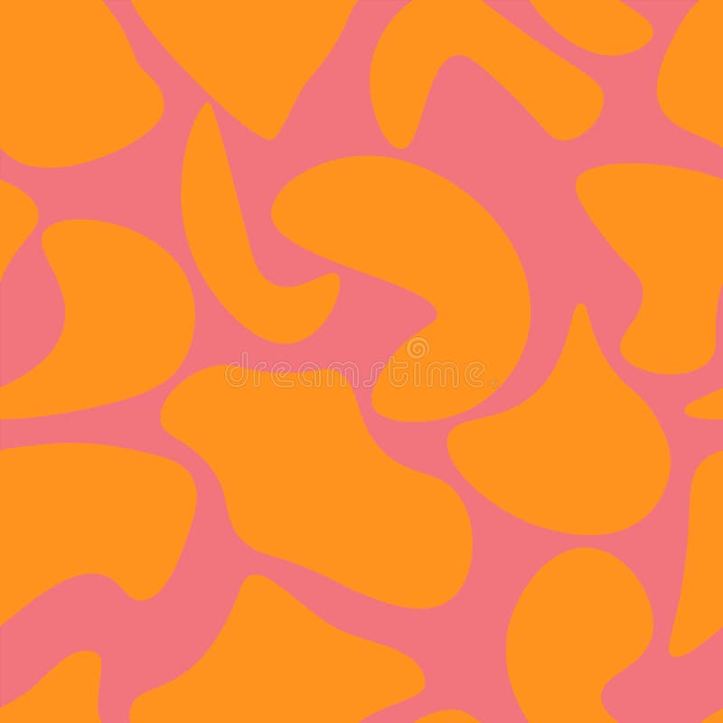 Seamless Pattern Bright Orange Abstract Spots on Bright Background ...