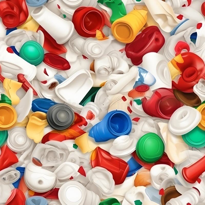 Seamless Pattern Bright of Plastic Waste, the Concept of Saving the ...