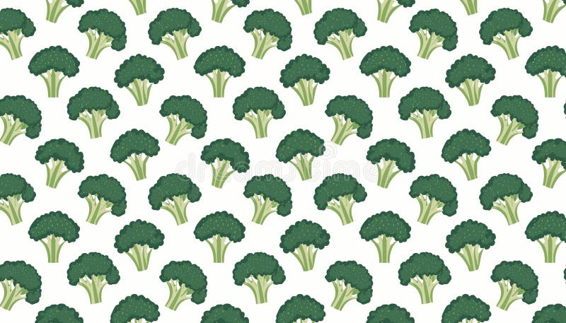Seamless Pattern with Broccoli Raab. Vector Illustration in Doodle ...