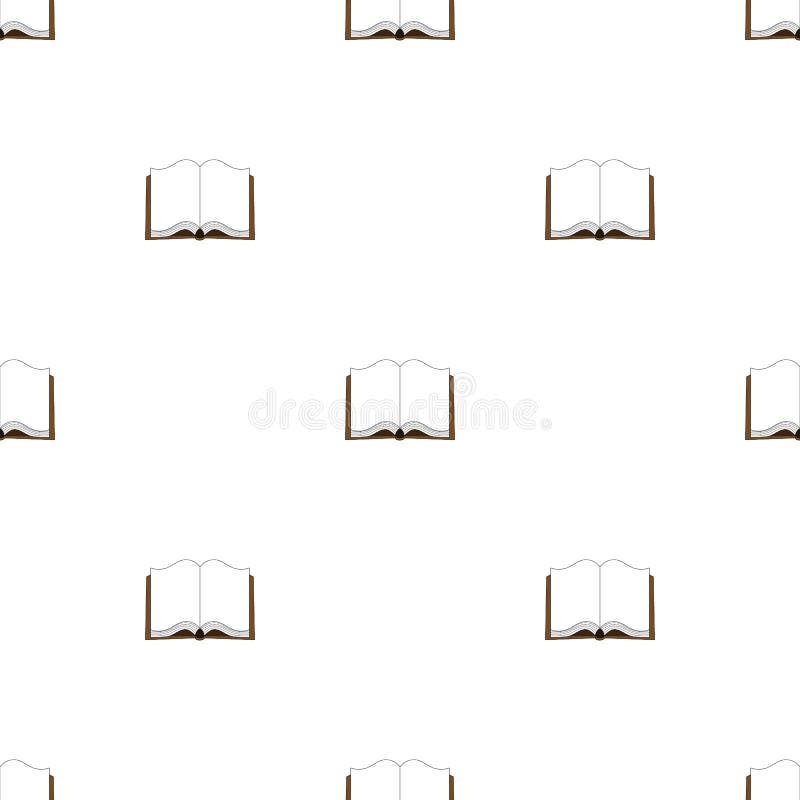 Seamless Pattern with Brown Books on White Background. Vector ...