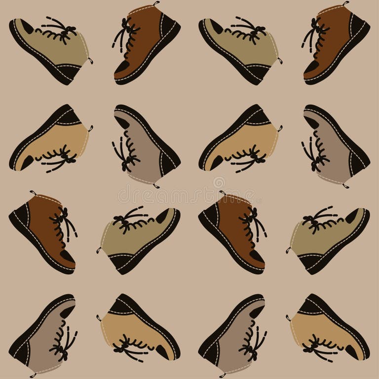 Seamless Pattern Brown Boots. Vector Illustration for Print. Stock ...