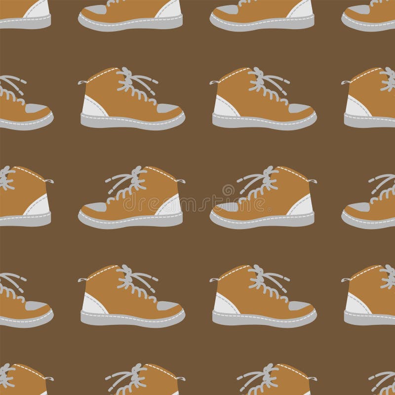 Seamless Pattern Brown Boots. Vector Illustration for Print. Stock ...