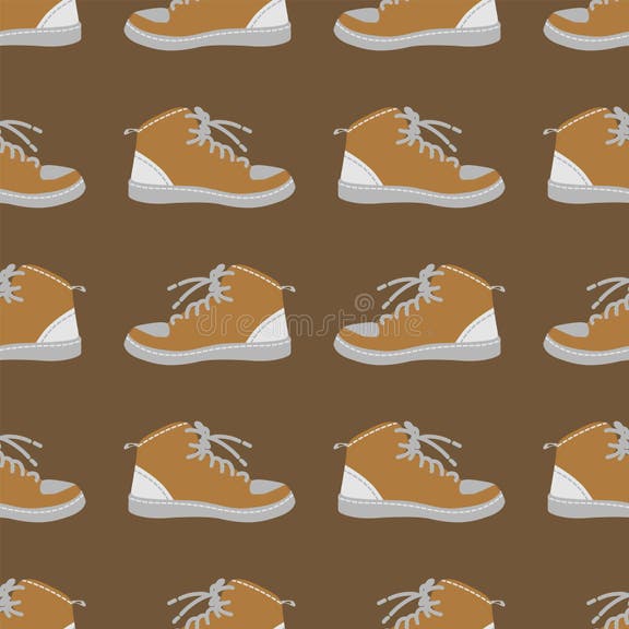 Seamless Pattern Brown Boots. Vector Illustration for Print. Stock ...