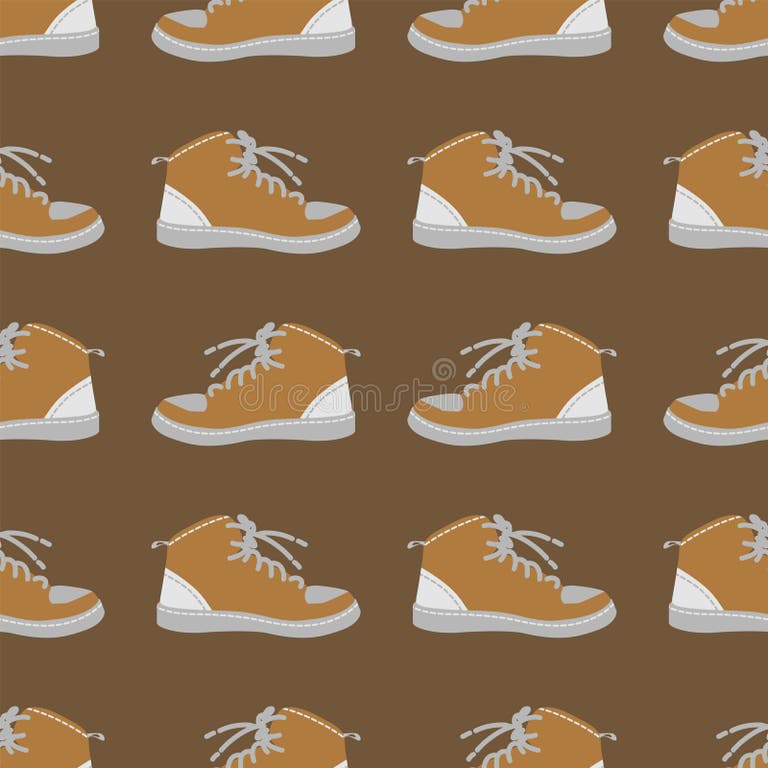 Seamless Pattern Brown Boots. Vector Illustration for Print. Stock ...