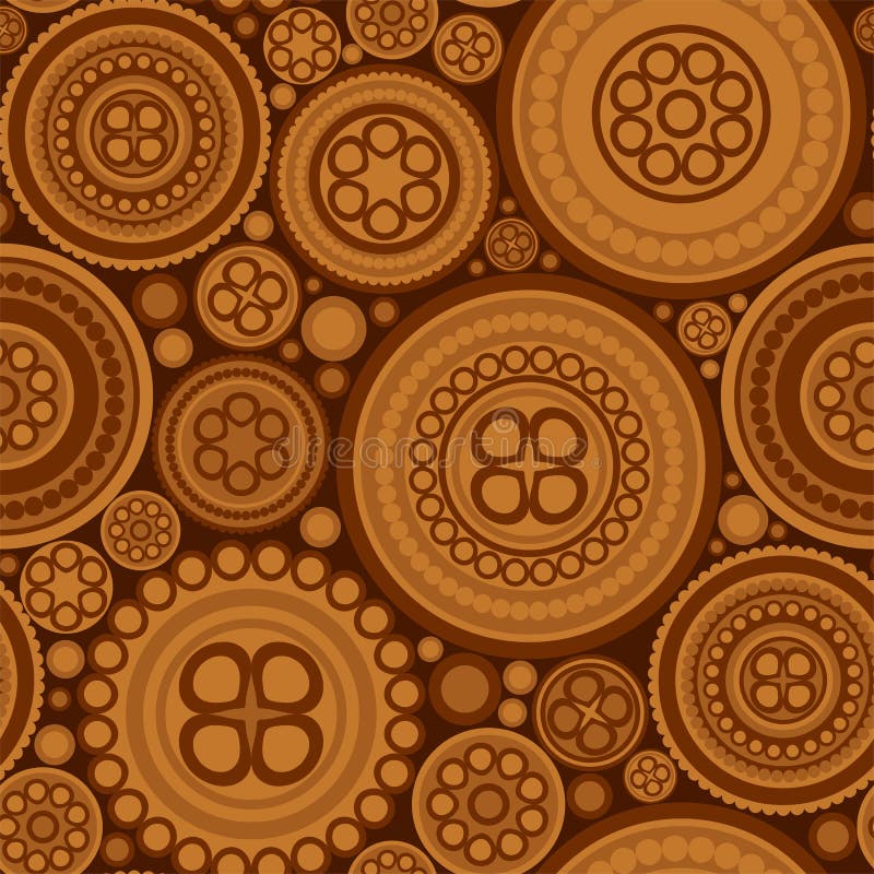 Seamless Pattern with Brown Dotted Circles Stock Vector - Illustration ...