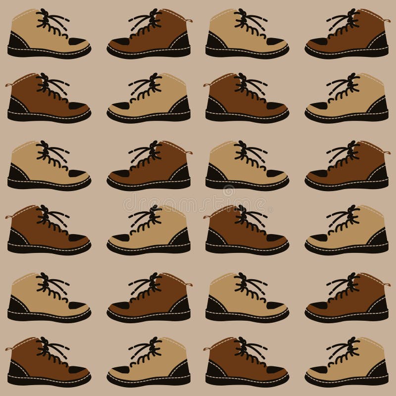 Seamless Pattern Brown Boots. Vector Illustration for Print. Stock ...