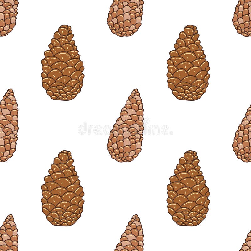 Seamless Pattern with Brown Pine Cones. Vector Stock Vector - Illustration of cedar, seed: 291389724