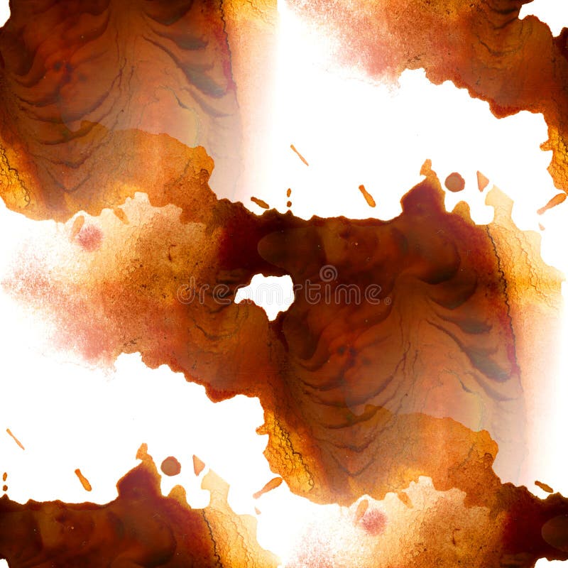 Seamless Pattern Brown Yellow Background. Handmade Abstract Watercolor ...