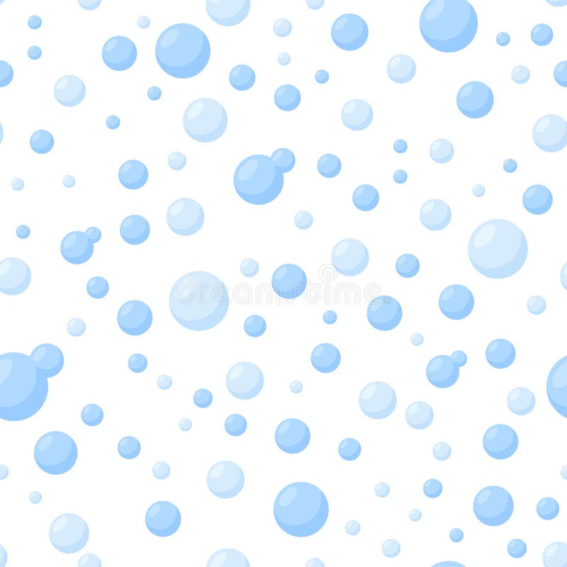 Seamless Pattern with Bubbles in White Background. Blue Bubbles for ...