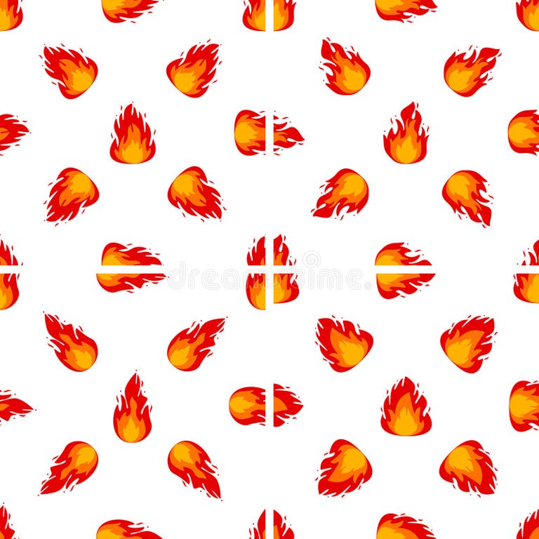 Seamless Pattern with Burning Fire Flames Creating Denmark Flag on ...
