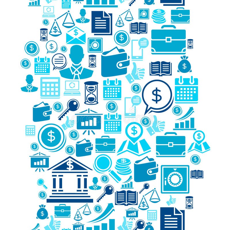 Seamless Pattern of the Business Icons Stock Vector - Illustration of ...