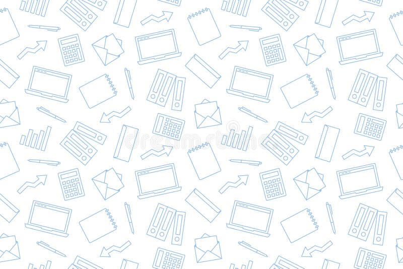 Seamless Pattern with Business, Office Related Icons Stock Vector ...