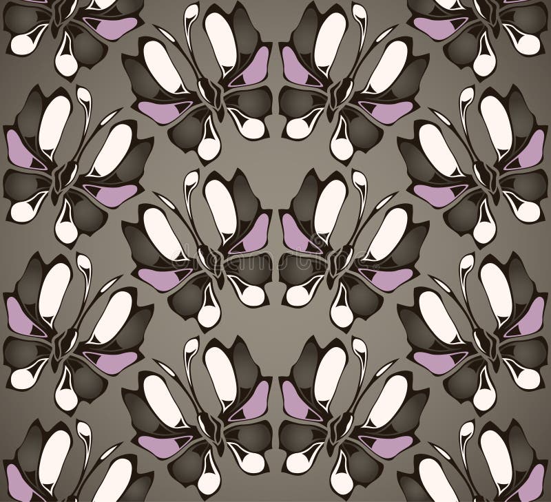 Seamless Pattern with Butterflies Stock Vector - Illustration of ...