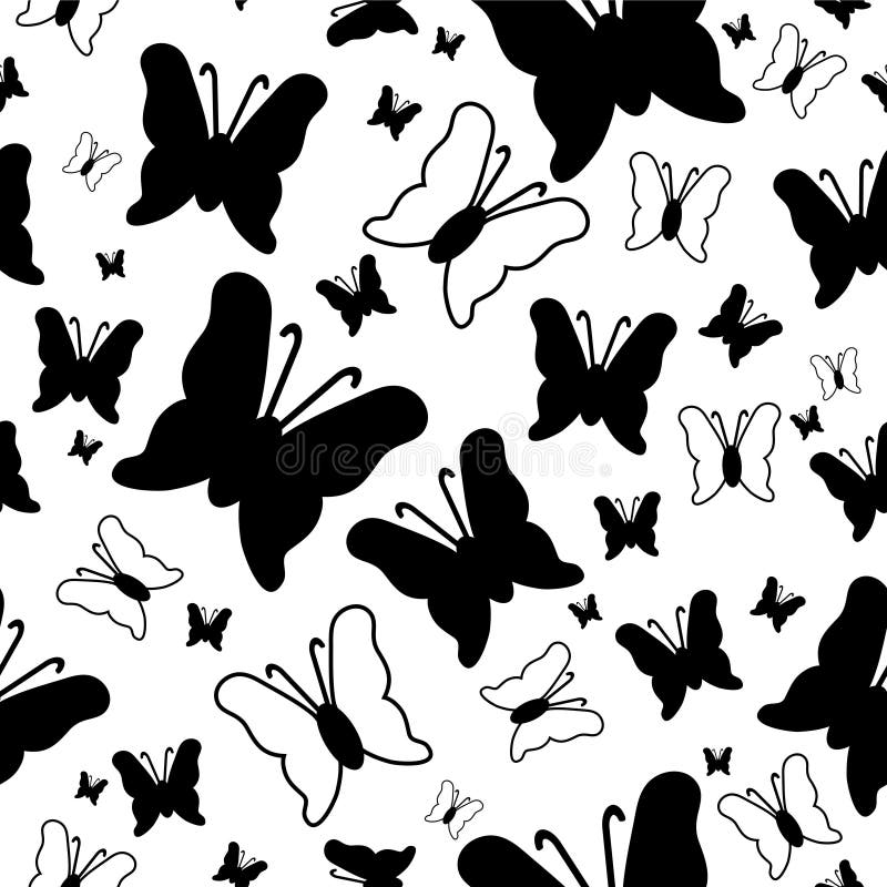 Seamless Pattern with Butterflies Stock Vector - Illustration of cute ...