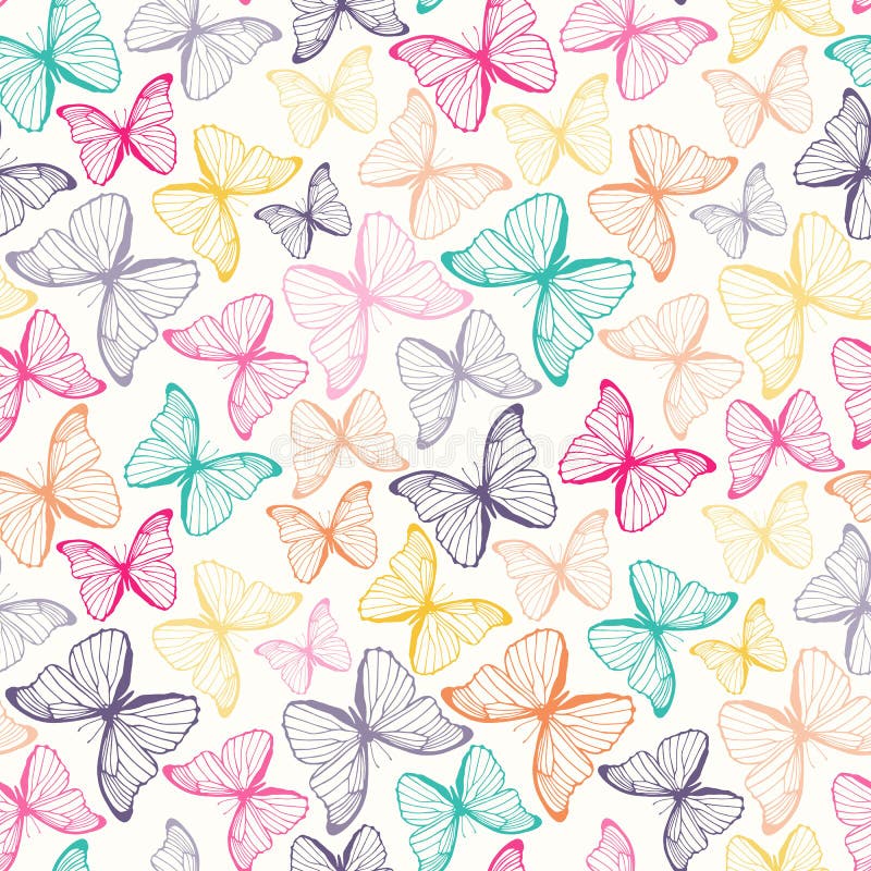 Seamless Pattern with Butterflies Stock Vector - Illustration of ...
