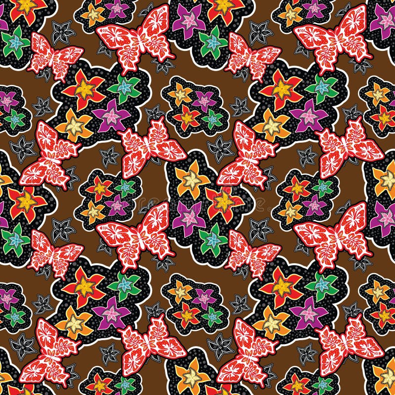 Seamless Pattern with Butterfly Illustration Stock Vector ...