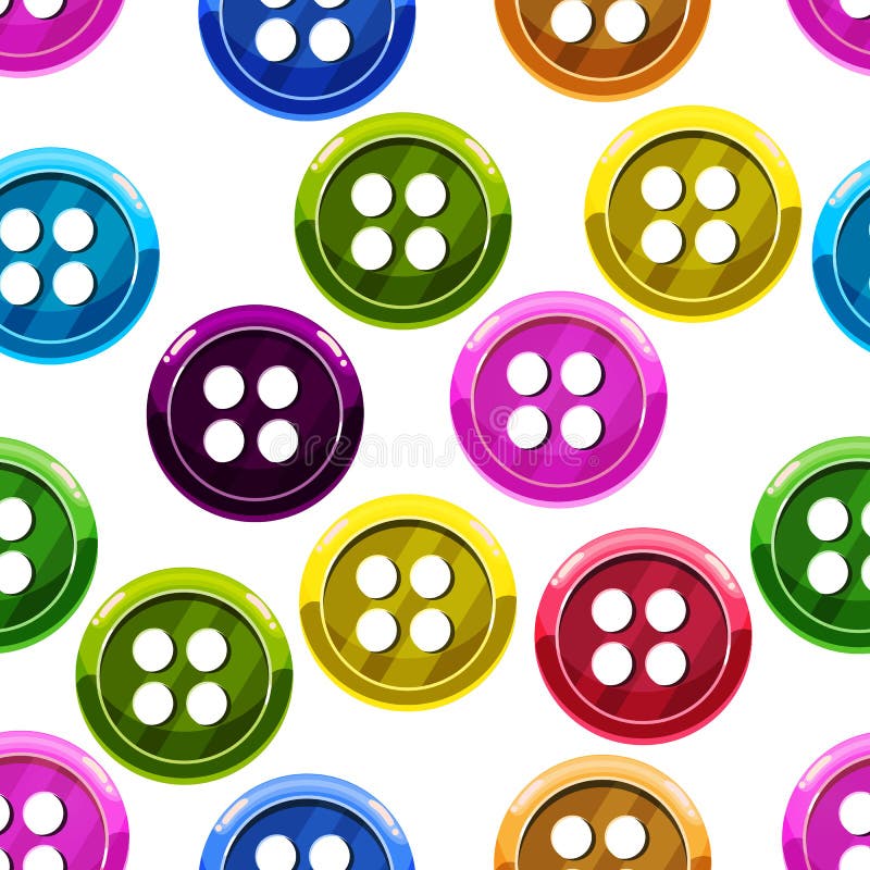 Seamless Pattern with Button Stock Vector - Illustration of element ...