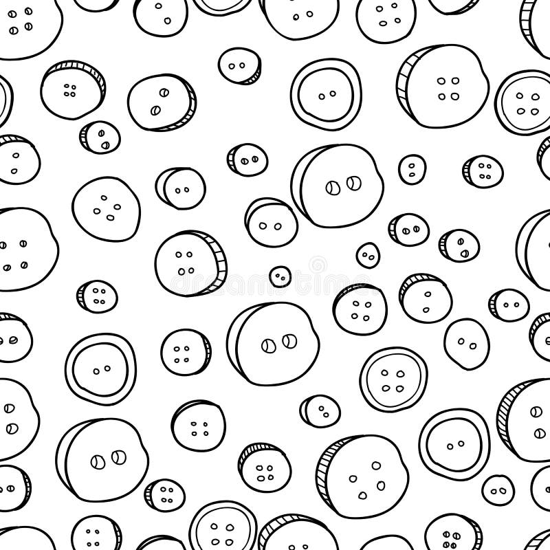 Seamless Pattern. Button Doodle Stock Vector - Illustration of illusion ...