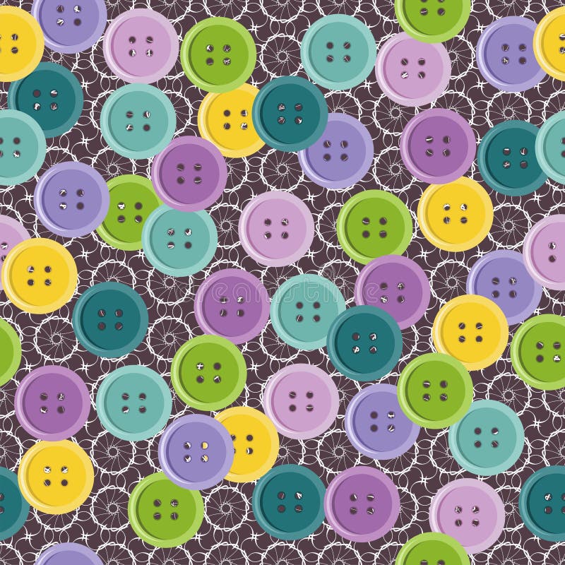 Seamless Pattern with Buttons Stock Illustration - Illustration of ...