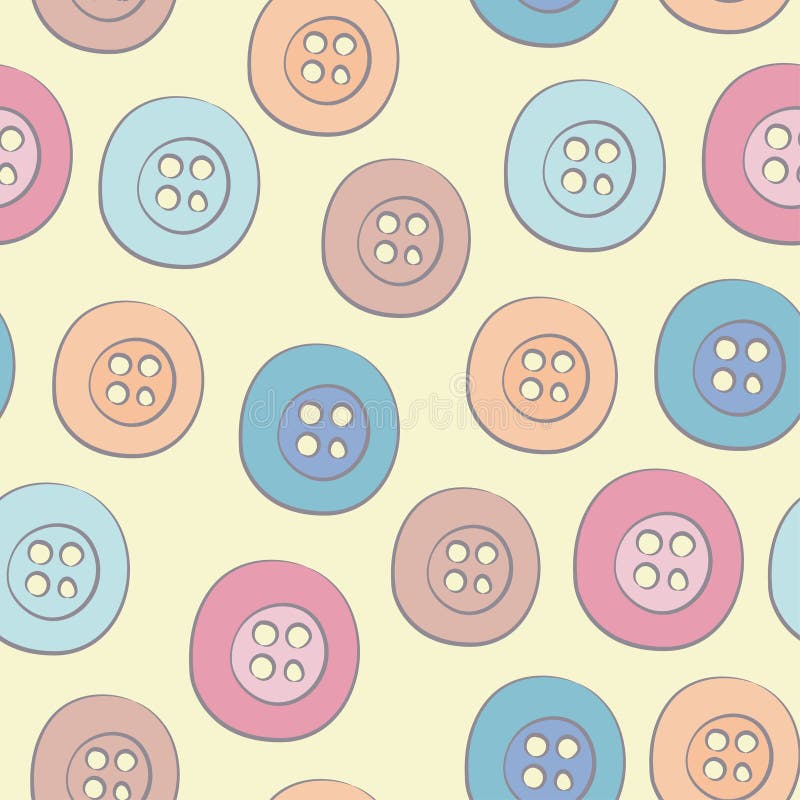 Seamless Pattern of Buttons Stock Vector - Illustration of design ...