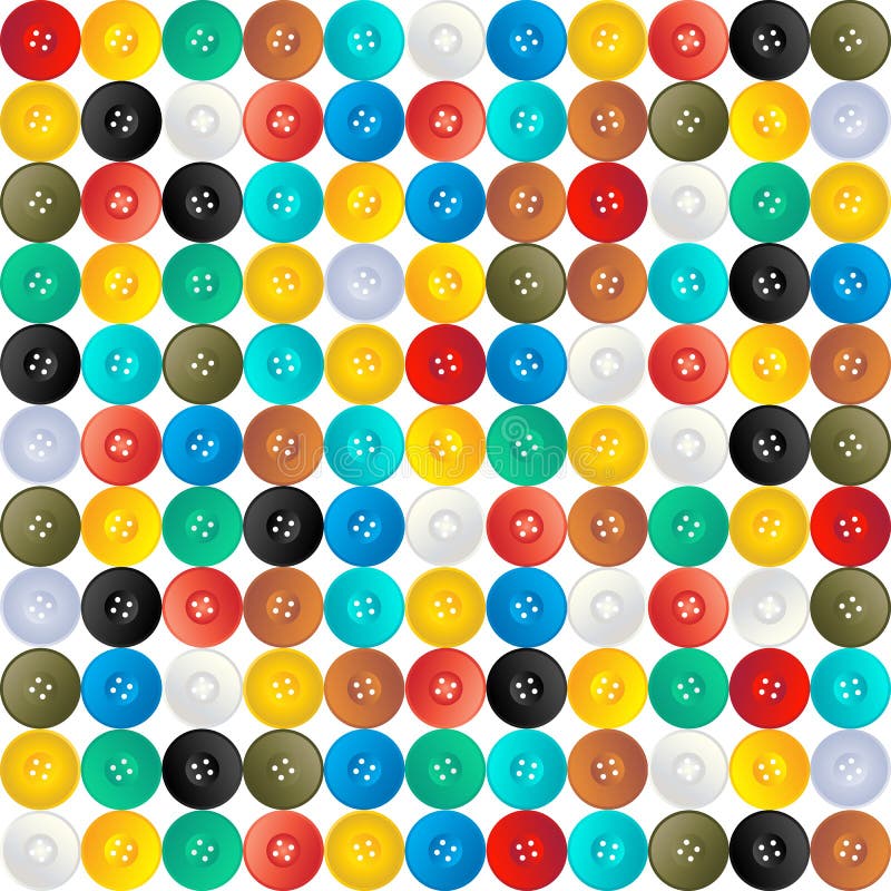 Seamless Pattern of Buttons Stock Vector - Illustration of plastic ...