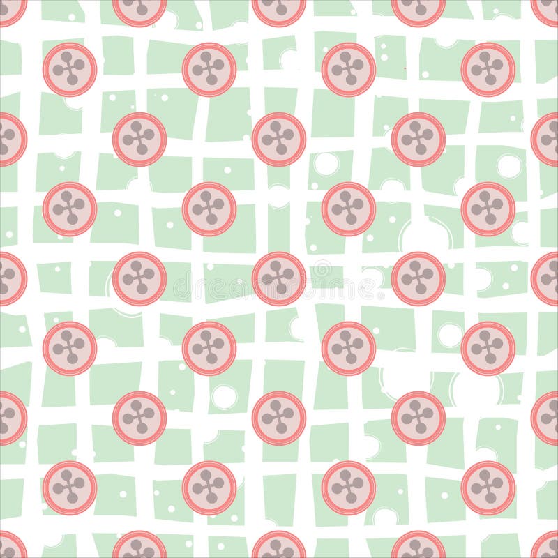 Seamless Pattern with Buttons Stock Illustration - Illustration of ...