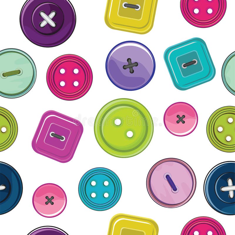 Seamless Pattern with Buttons Stock Illustration - Illustration of ...