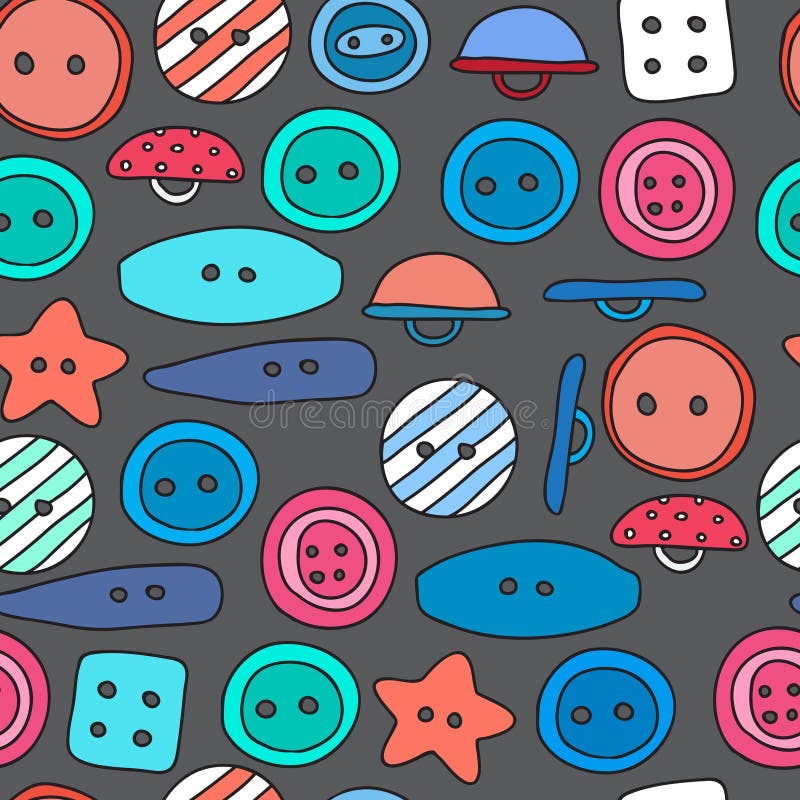 Seamless Pattern with Buttons Stock Illustration - Illustration of ...