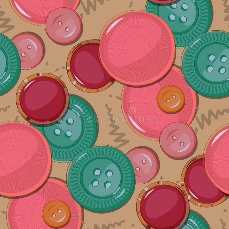 Seamless Pattern with Buttons. Vector Illustration Stock Vector ...